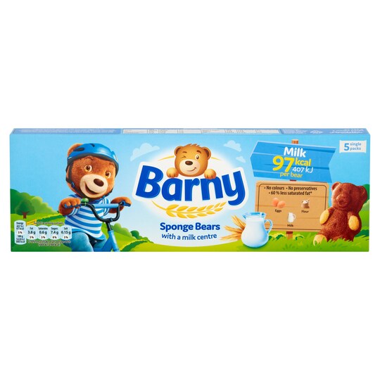 Barny Milk Kids Sponge Bear 5 Pack 125G - Tesco Groceries