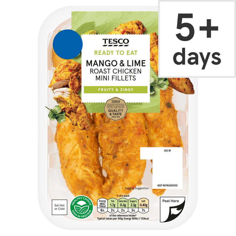 Tesco Mango & Lime Roast Chicken Mini Fillets 170g - Tesco Groceries