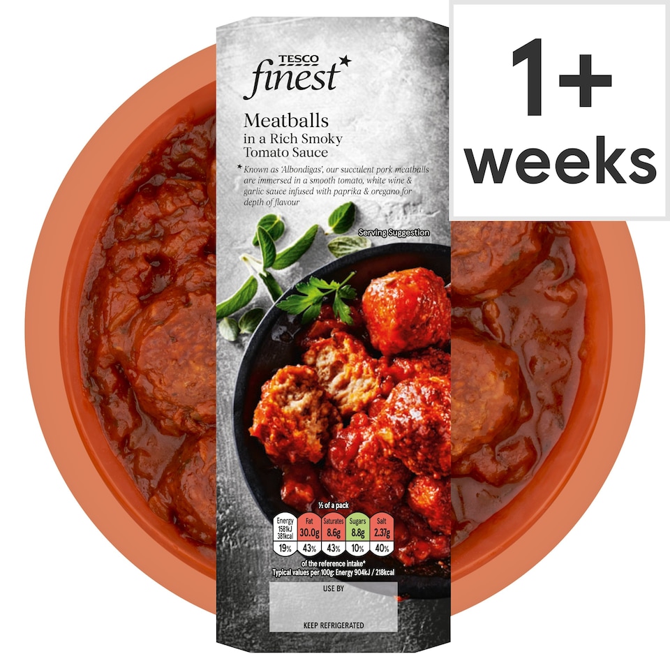 Tesco Finest Meatballs in a Rich Smoky Tomato Sauce 350G - Tesco Groceries