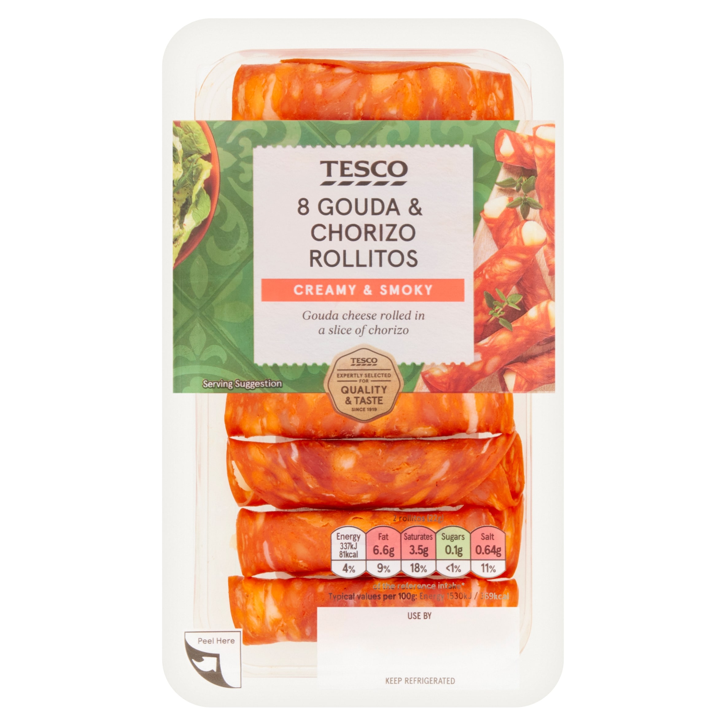 Tesco Gouda & Chorizo Rollitos 88g - Tesco Groceries