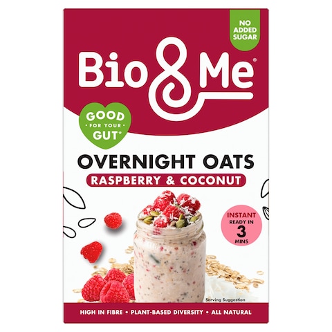 Bio&Me Raspberry & Coconut Gut-Loving Overnight Oats 350g - Tesco Groceries