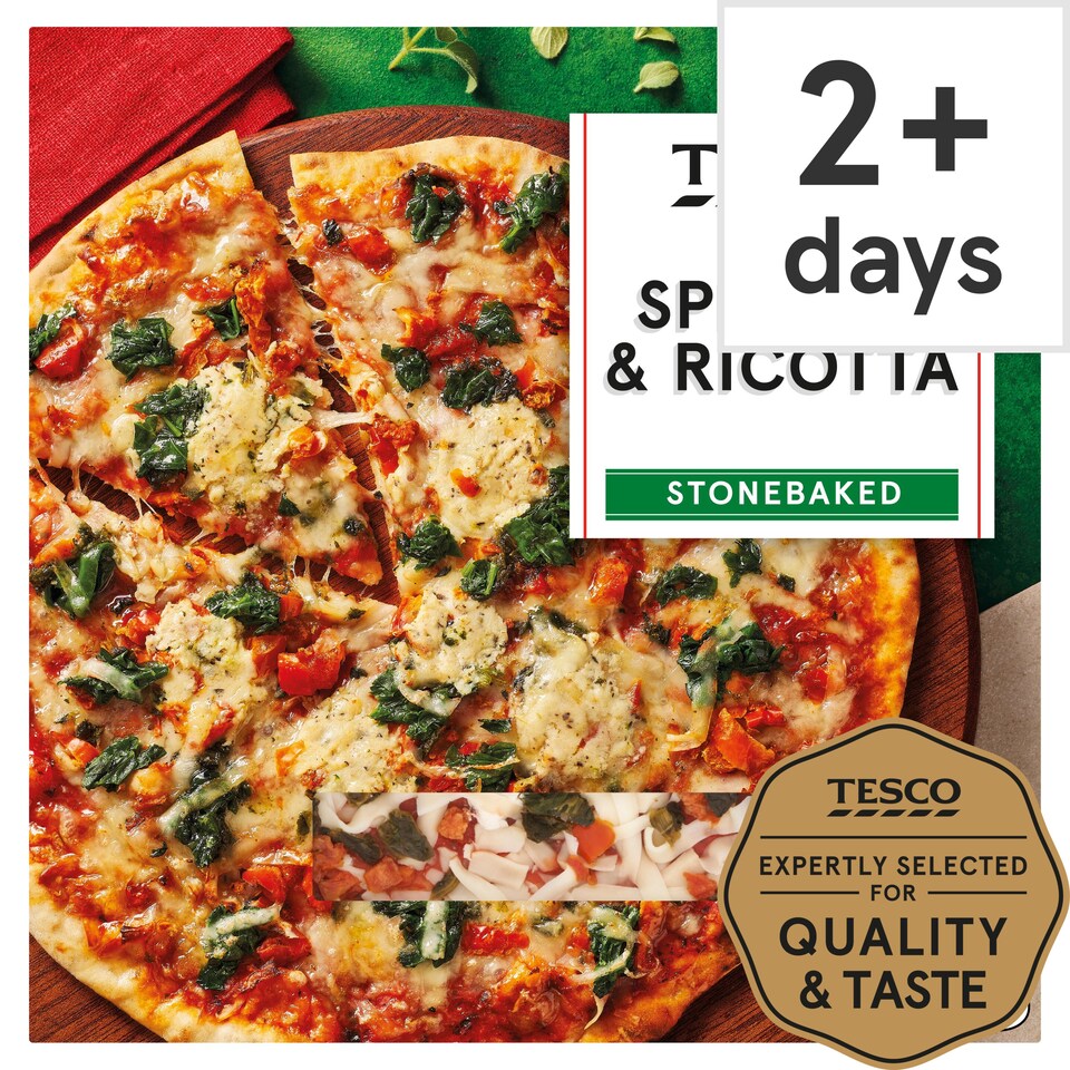 Tesco Stonebaked Spinach & Ricotta Pizza 314G - Tesco Groceries