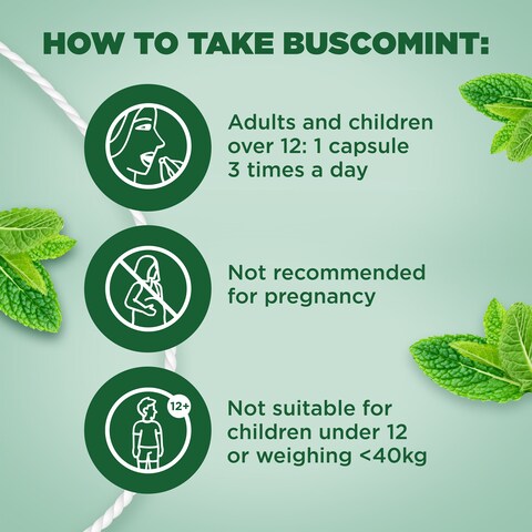 Buscomint Peppermint Oil Gastro-Resistant Soft Capsules 24s - Tesco ...