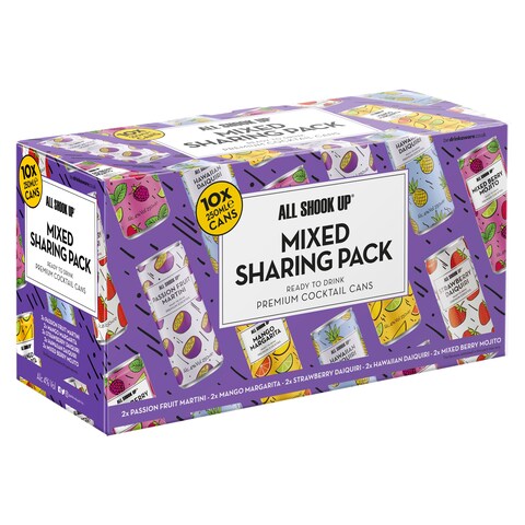 All Shook Up Mixed Sharing Pack Cocktail Cans 10x250ml - Tesco Groceries