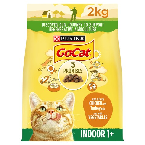 Go Cat For Indoor Cats Chicken & Vegetable 2Kg - Tesco Groceries
