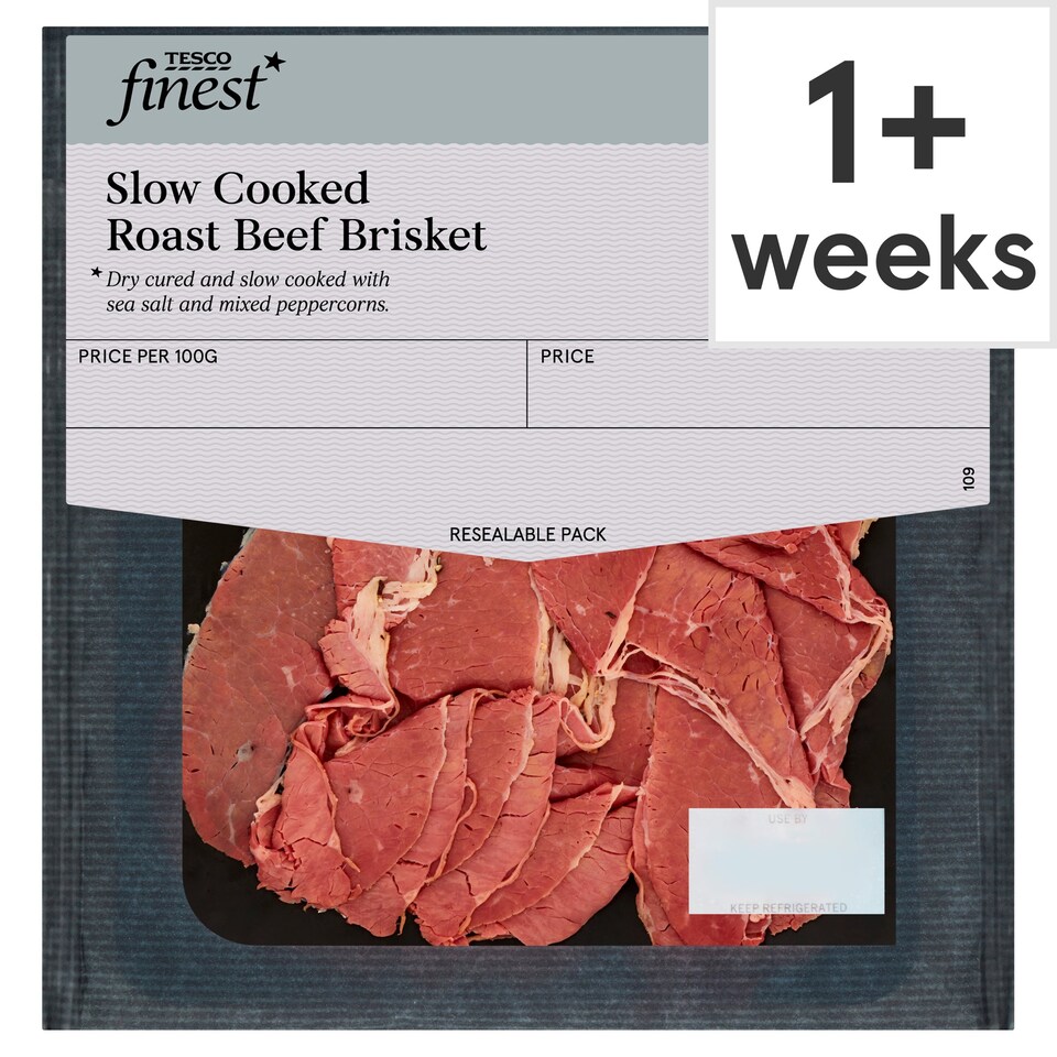 Tesco Finest Deli Slow Cooked Roast Beef Brisket 90G - Tesco Groceries
