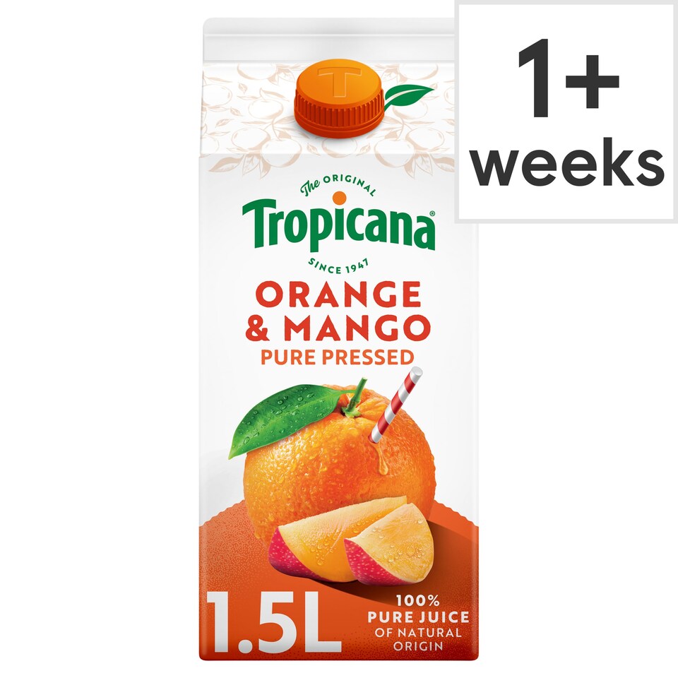 Tropicana Pure Orange & Mango Fruit Juice 1.5L - Tesco Groceries