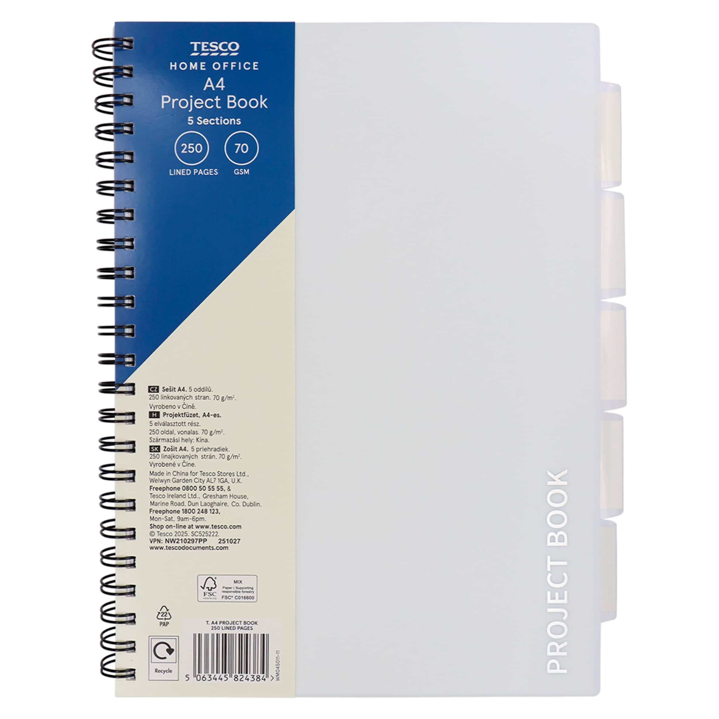 TESCO A4 PROJECT BOOK 250 PAGES - Tesco Groceries