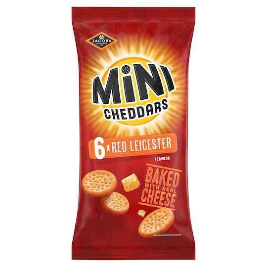 Jacob's Mini Cheddars Red Leicester 6X23g - Tesco Groceries
