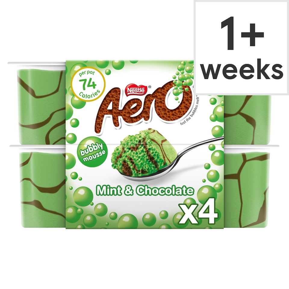Aero Mint Chocolate Mousse 4X58g - Tesco Groceries