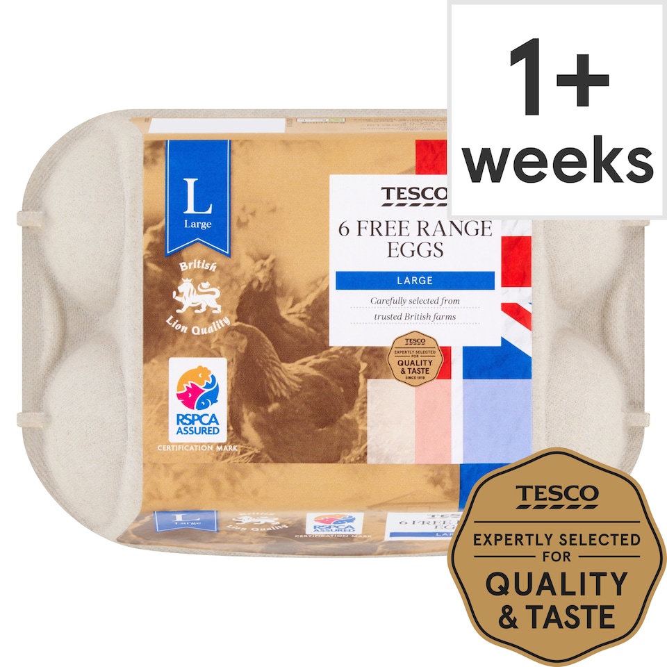 Tesco Large Free Range Eggs 6 Pack - Tesco Groceries