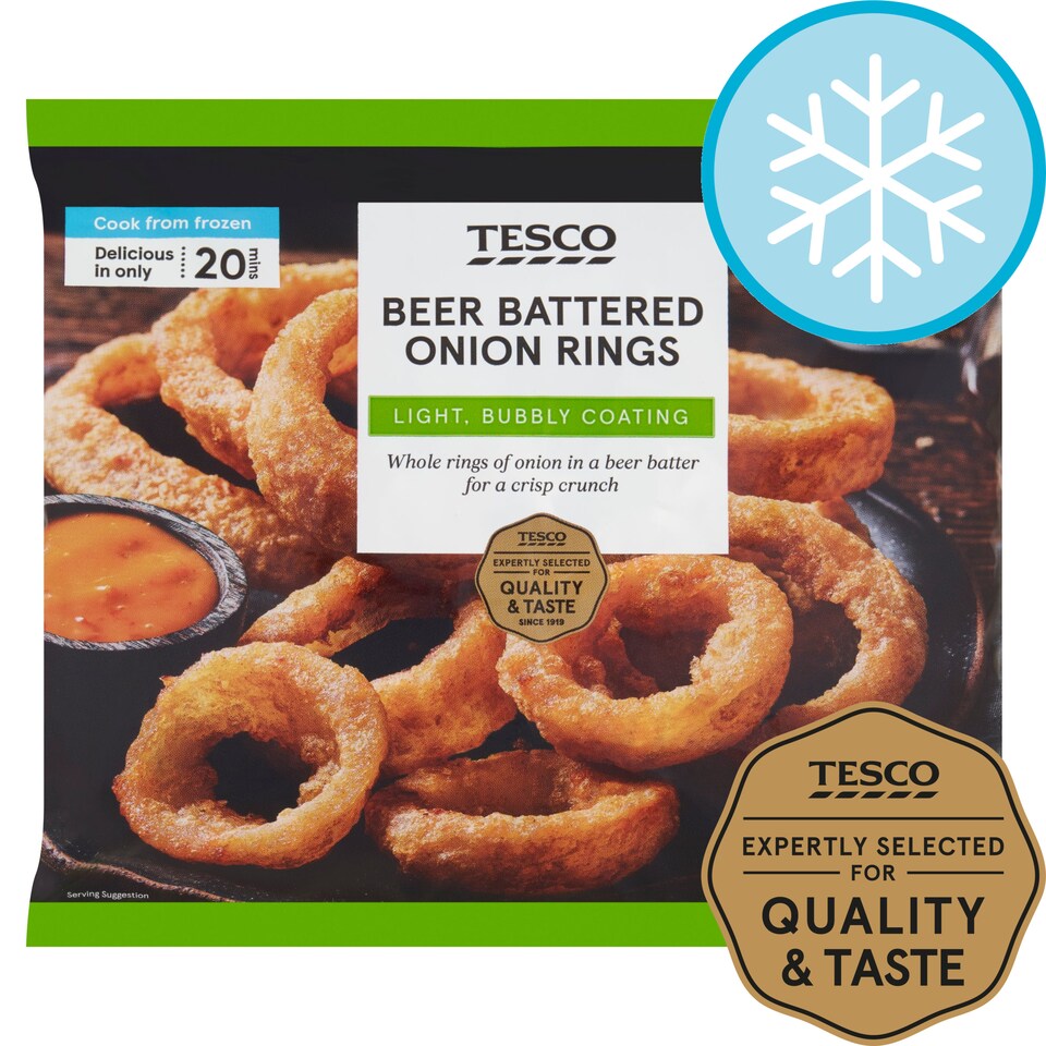 Tesco Beer Battered Onion Rings 300G - Tesco Groceries