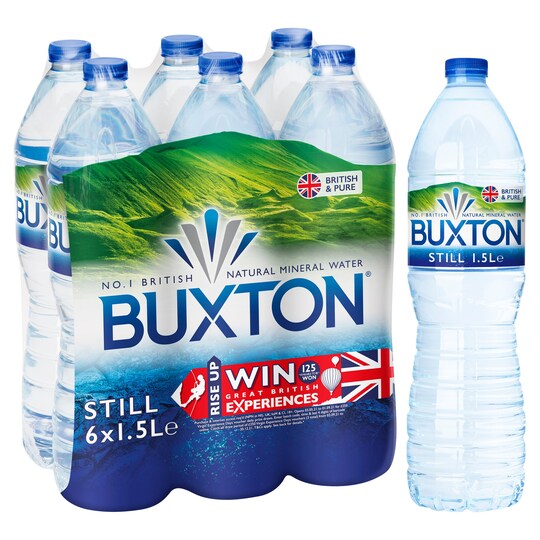 Buxton Natural Mineral Water Still 6 X 1.5Ltr - Tesco Groceries