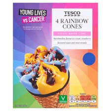 Tesco Rainbow Ice Cream Cones 4x110ml - Tesco Groceries