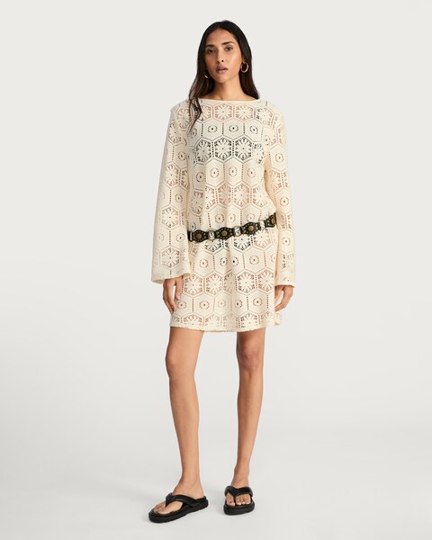 F&F Hexagon Crochet Look Mini Beach Dress in Ivory - Tesco Groceries