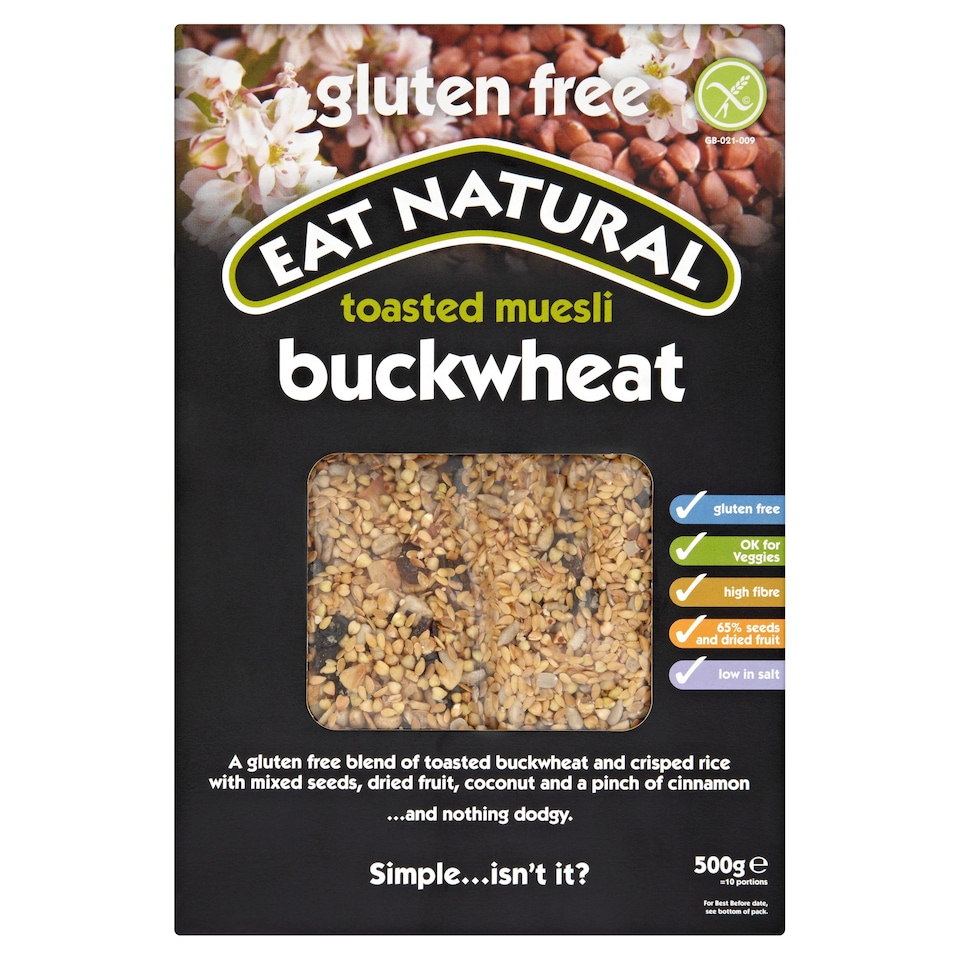 Eat Natural Toasted Muesli Buckwheat 500G - Tesco Groceries