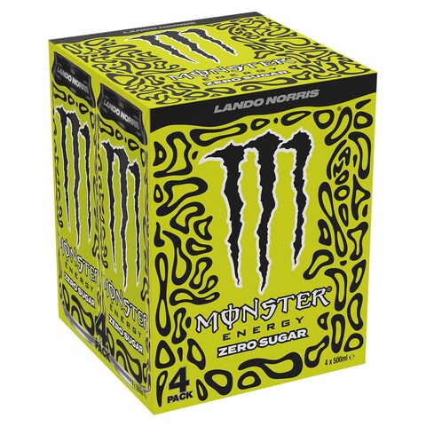 Monster Energy Zero Sugar Lando Norris Drink 4x500ml - Tesco Groceries
