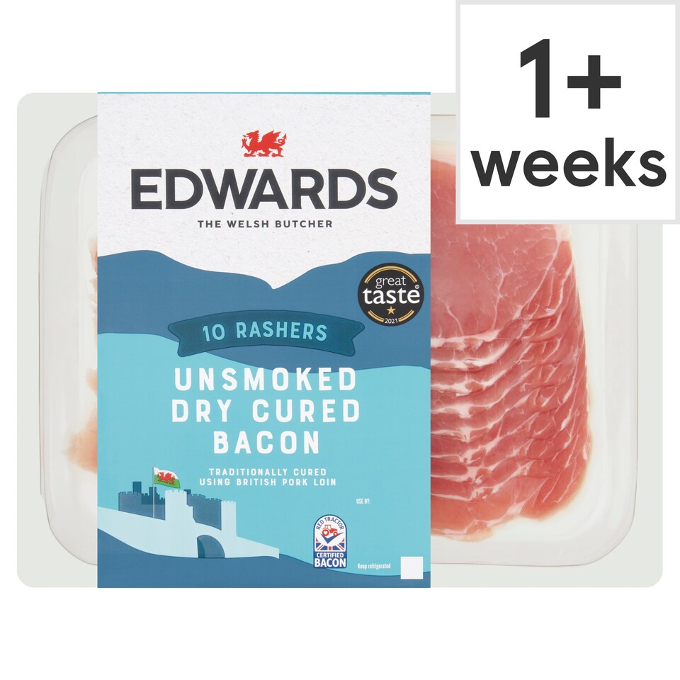 Edwards Of Conwy Rashers Of Bacon 10 Pack 300G - Tesco Groceries