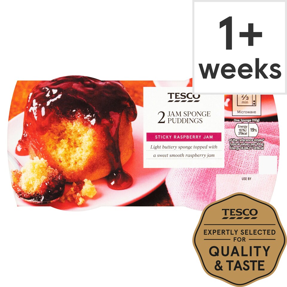 Tesco 2 Jam Sponge Puddings 220G - Tesco Groceries