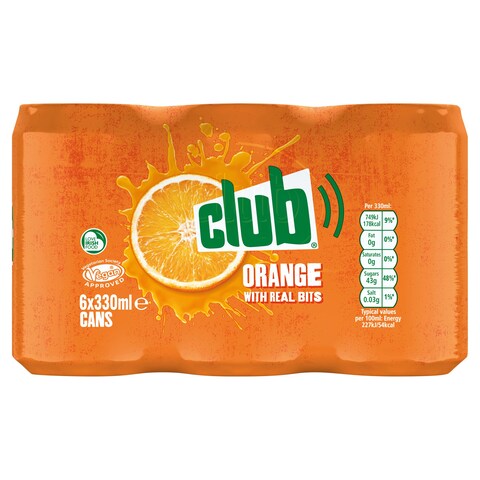 Club Orange Drink 6 X 330 Ml Pack - Tesco Groceries