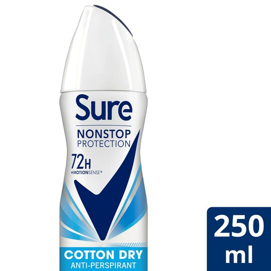 Sure Nonstop Protection Cotton Dry Antiperspirant 250Ml - Tesco Groceries