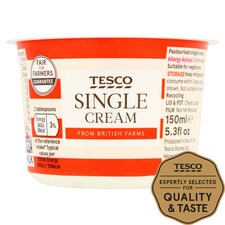 Tesco Fresh Single Cream 150Ml - Tesco Groceries
