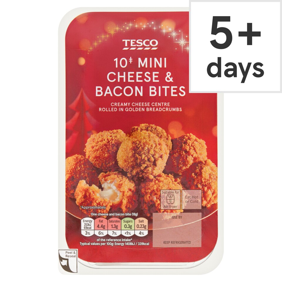 Tesco 10 Mini Cheese & Bacon Bites 180g - Tesco Groceries