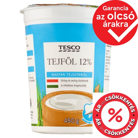 Tesco Sour Cream 12% 450 g - Tesco Groceries