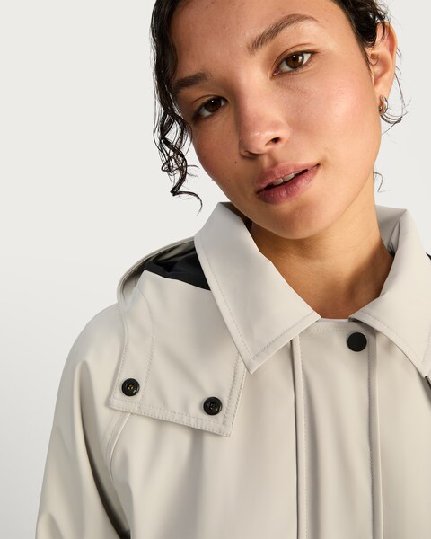 F&F Hooded Shower Resistant Raincoat in Neutral - Tesco Groceries