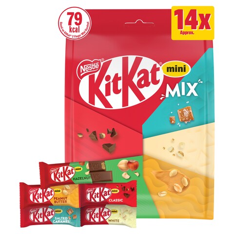 KitKat 2 Finger Mini Mix Chocolate Biscuit Bars Multipack 14 Pack 197 ...