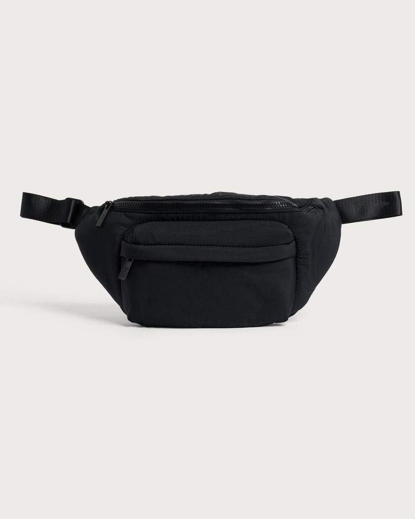 SACHA Padded Zip Fastening Belt Bag in Black - Tesco Groceries