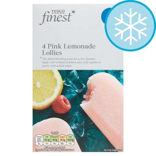 Tesco Finest Pink Lemonade Lollies 4X73ml - Tesco Groceries