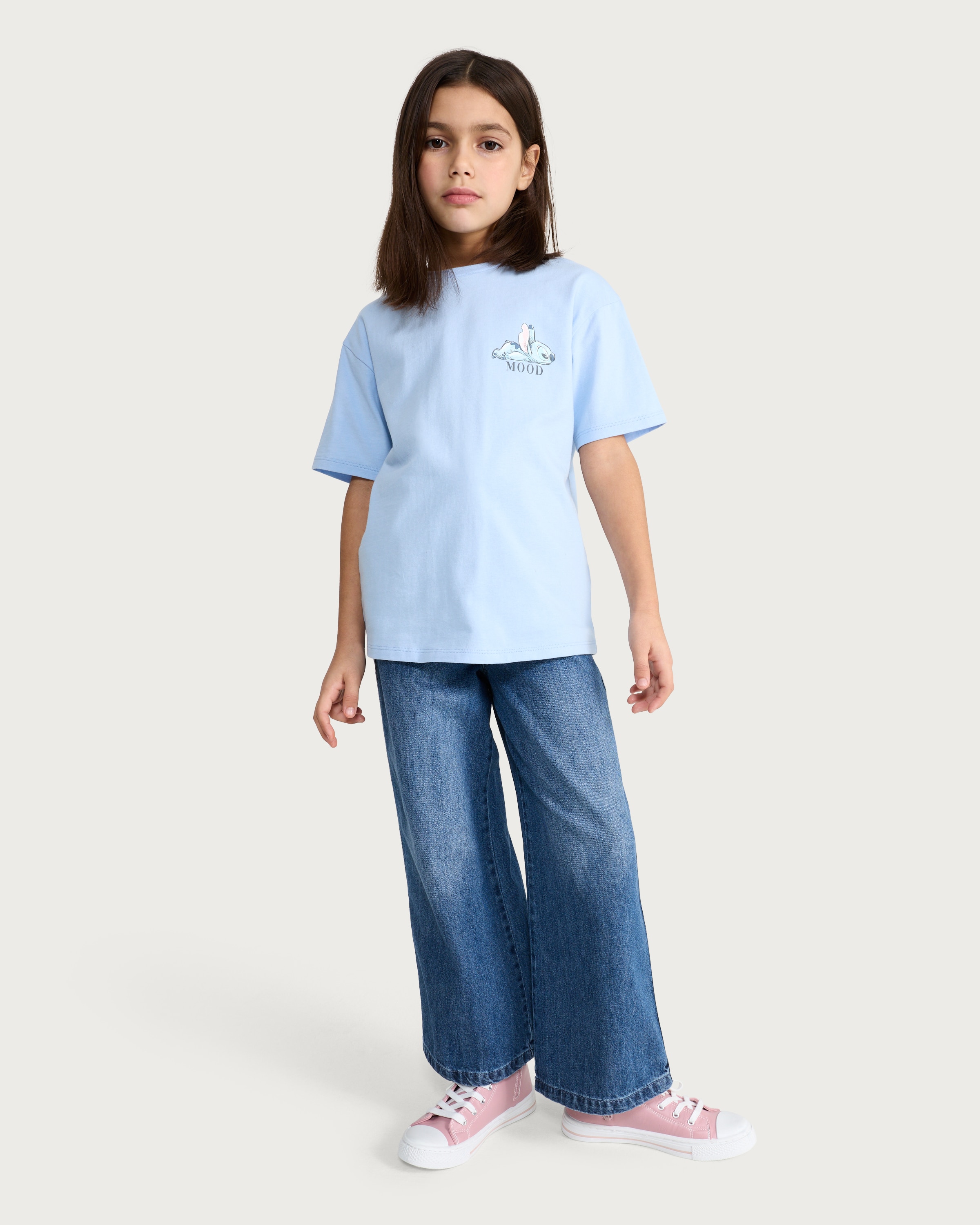 Disney Stitch Print Pure Cotton Short Sleeved T-Shirt in Blue - Tesco ...