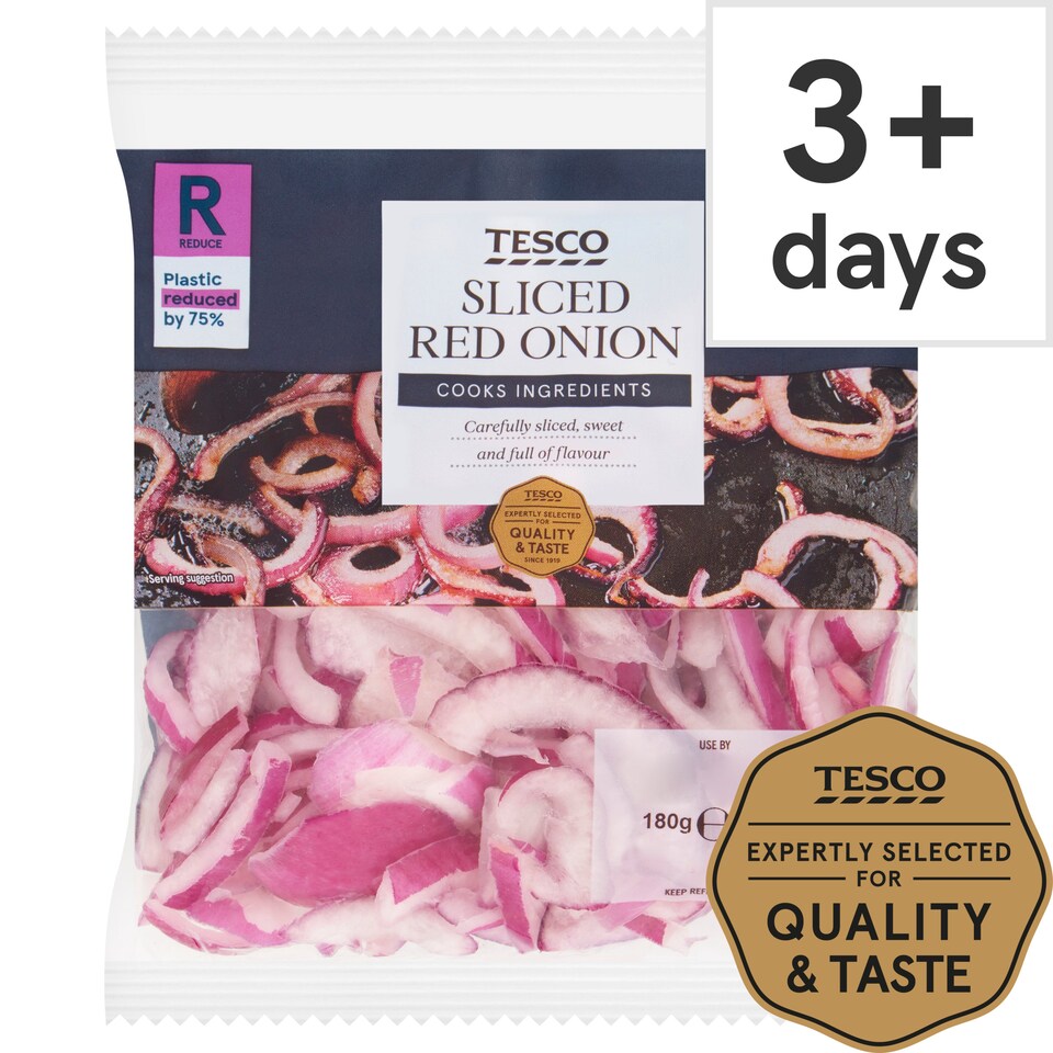 Tesco Sliced Red Onion 180G - Tesco Groceries