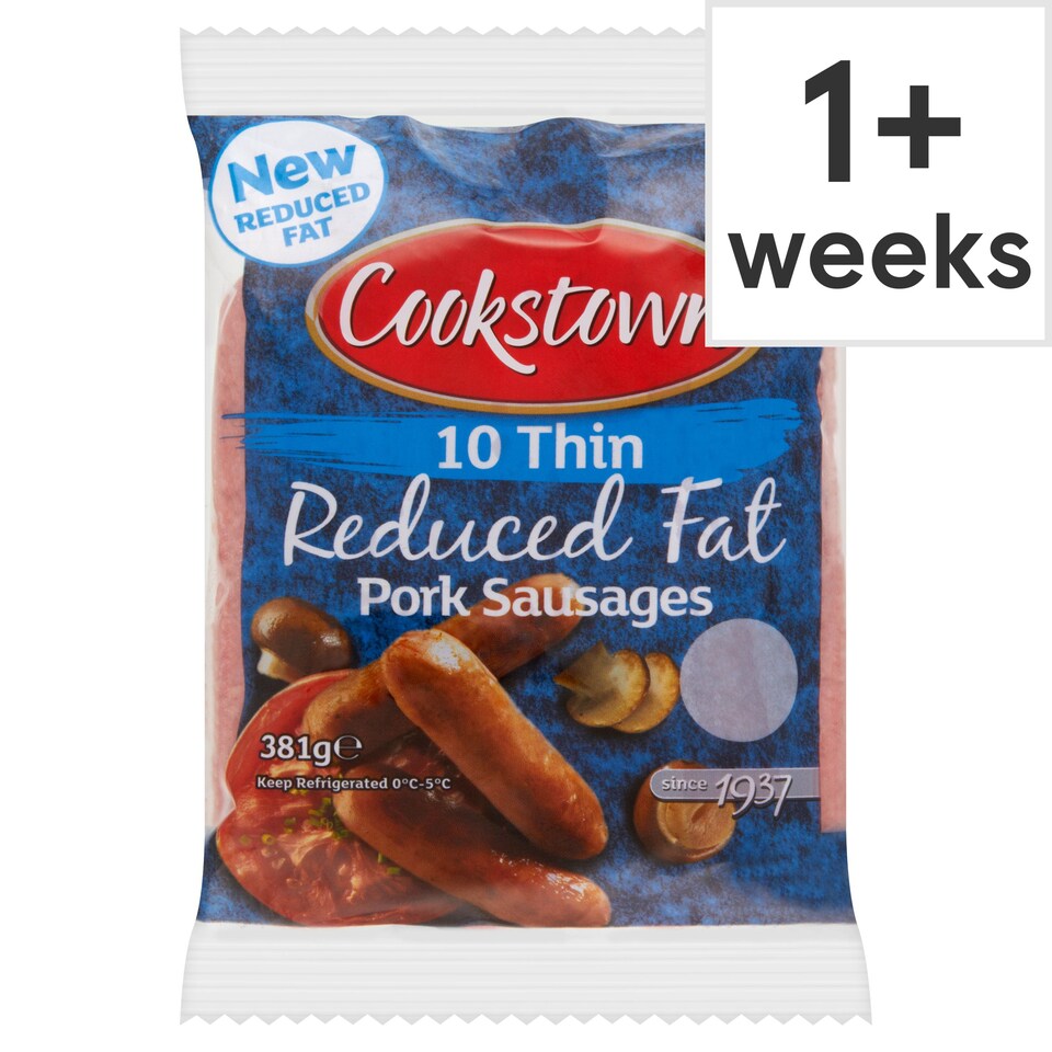 Cookstown Reduced Fat Thin Pork Sausages 381G - Tesco Groceries
