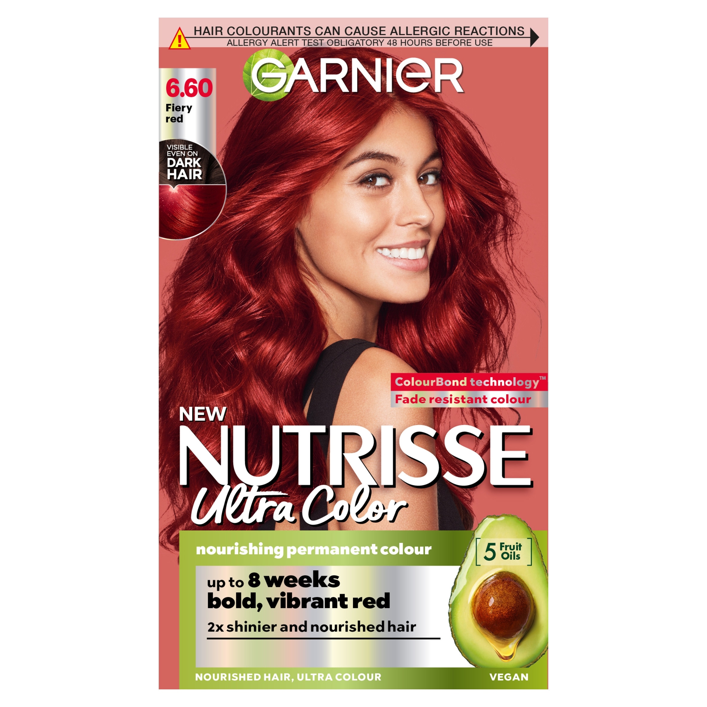 Garnier Nutrisse Ultra Color Intense Permanent Colour - 6.60 Fiery Red ...