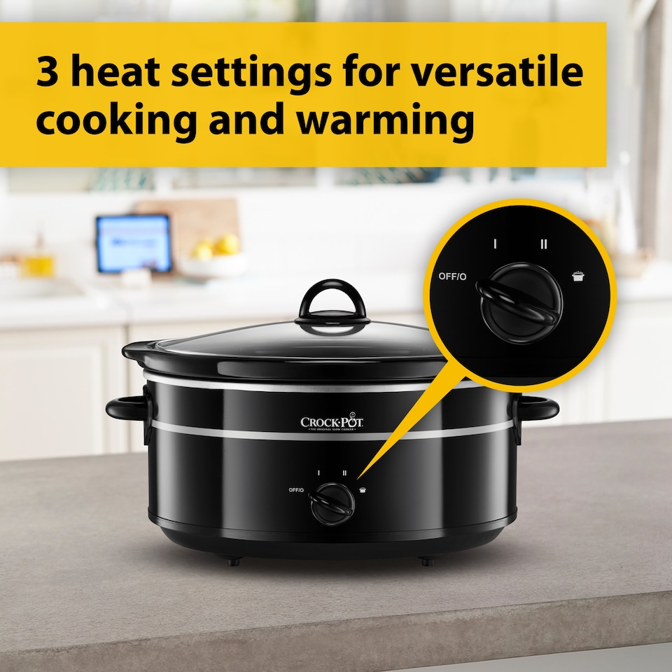 Crock Pot 6.5L Black Slow Cooker - Tesco Groceries