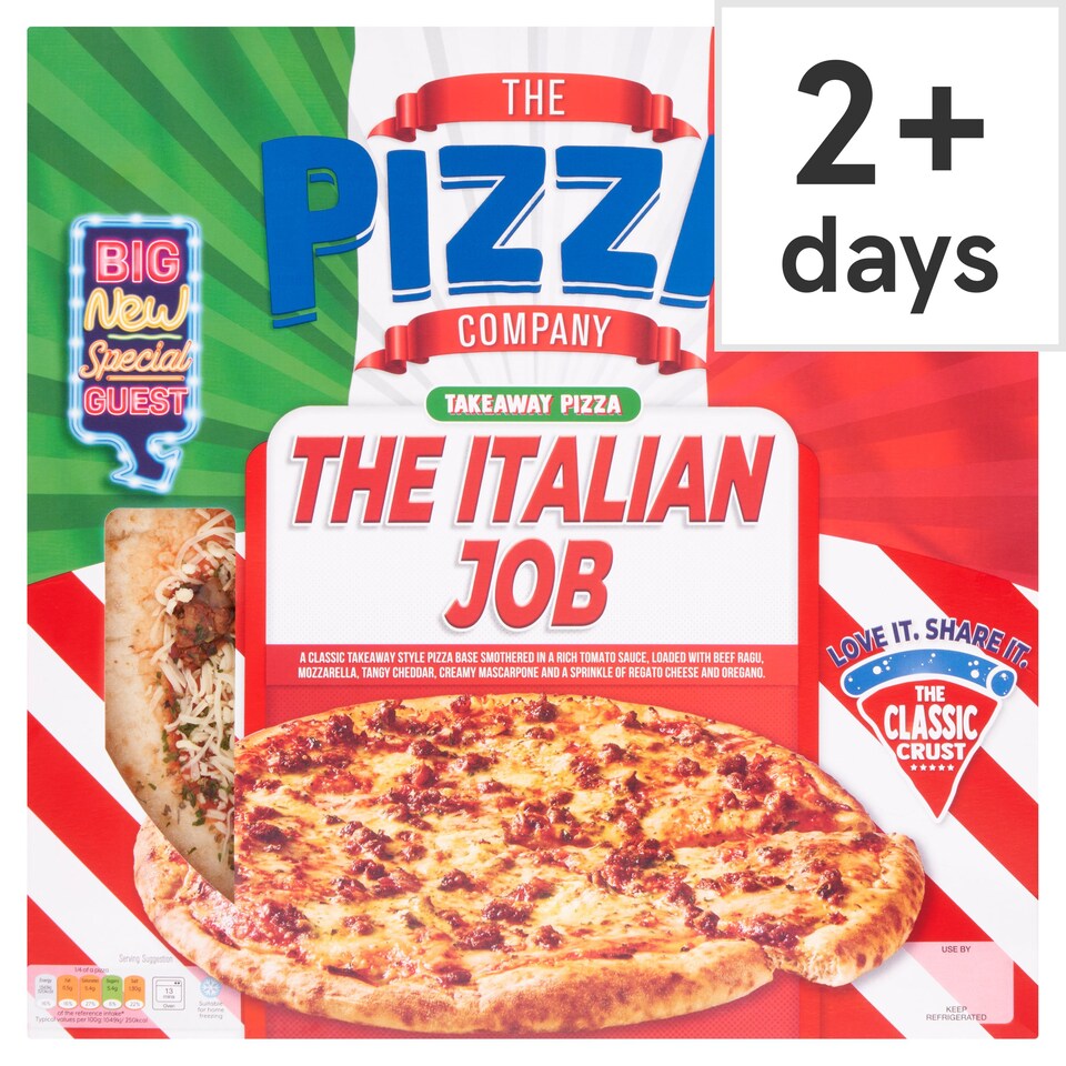 The Pizza Company The Italian Job Pizza 510g - Tesco Groceries