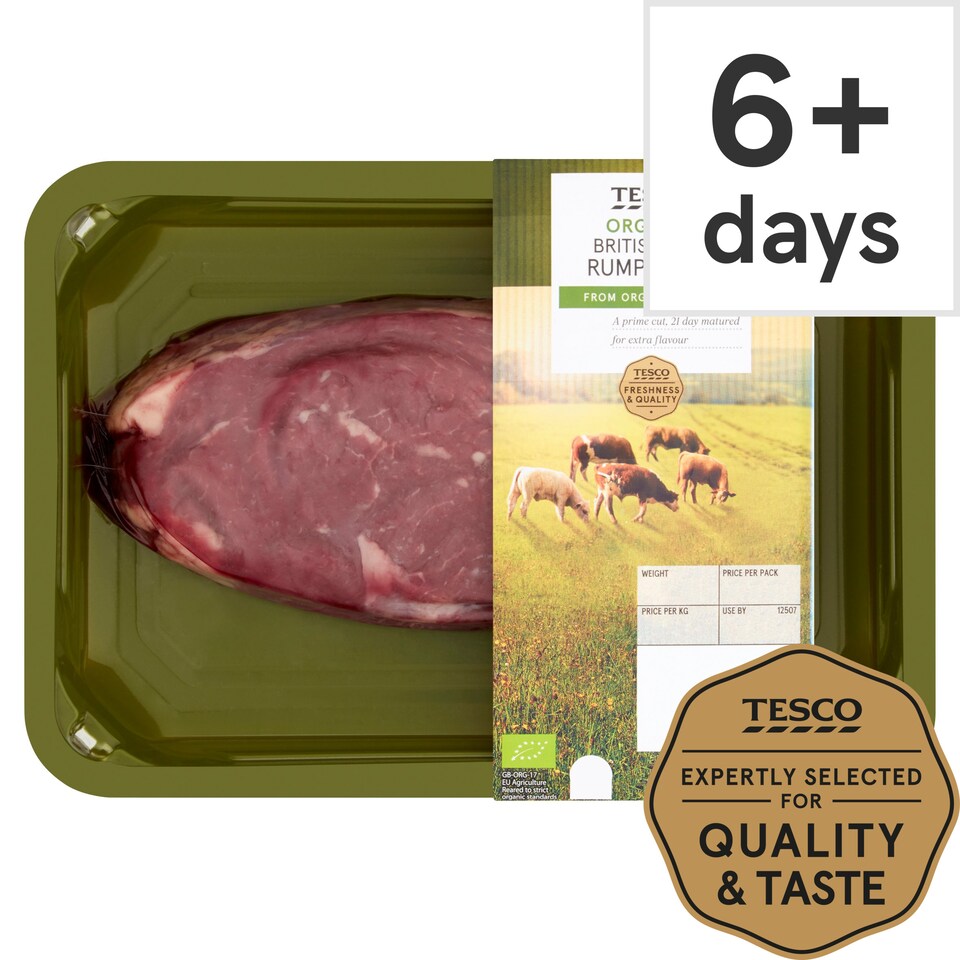 Tesco Organic Beef Small Rump Steak - Tesco Groceries