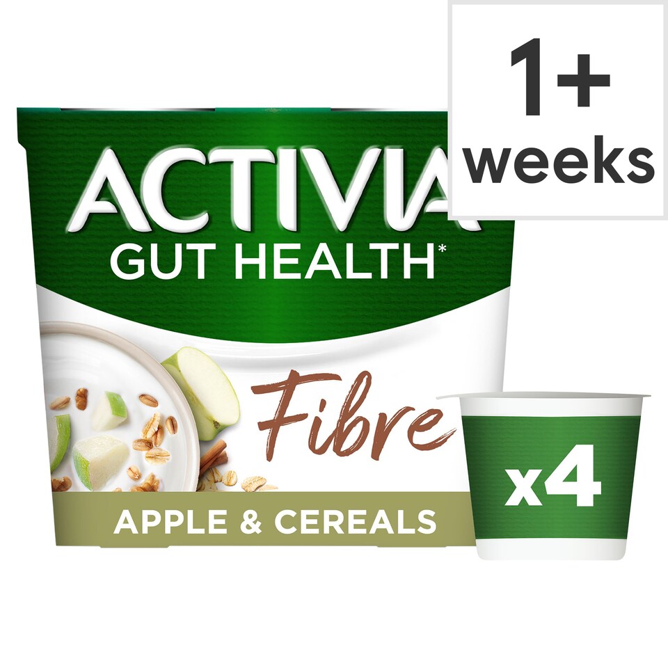 Activia Fibre Apple & Cereals Low Fat Breakfast Gut Health Yoghurt ...
