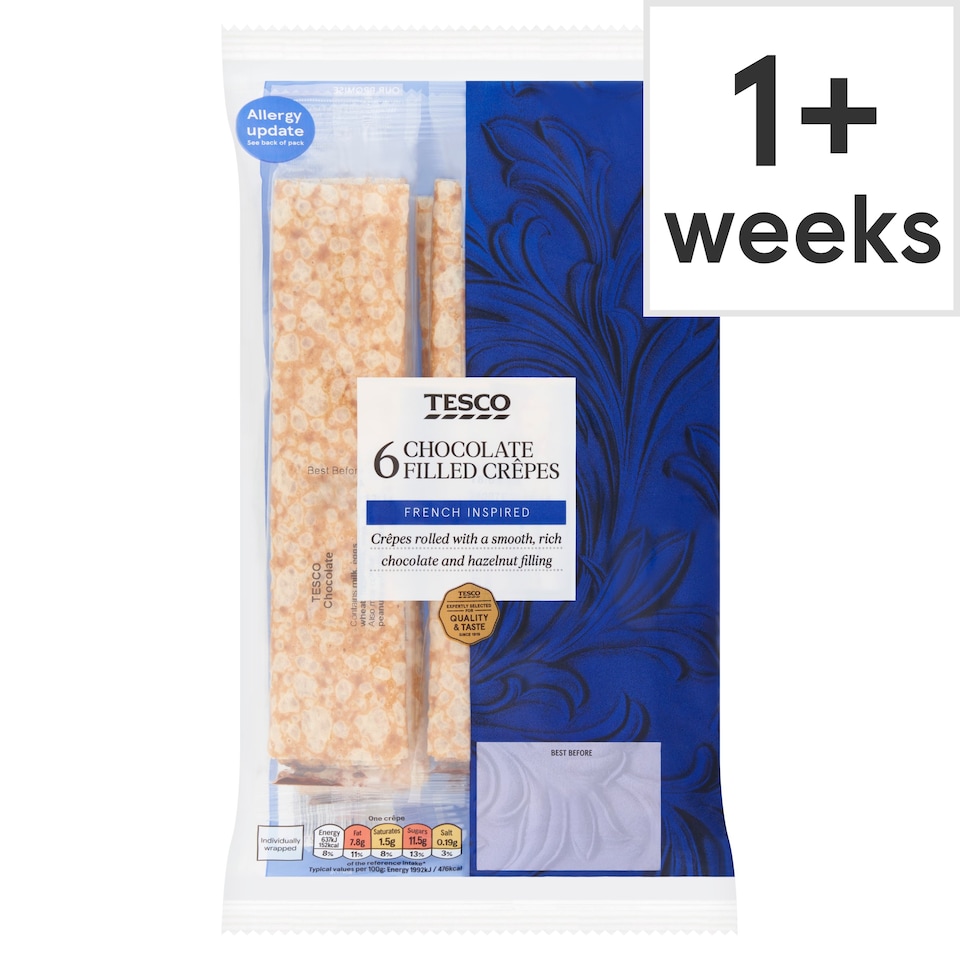 Tesco 6 Chocolate Filled Crepes 192g - Tesco Groceries