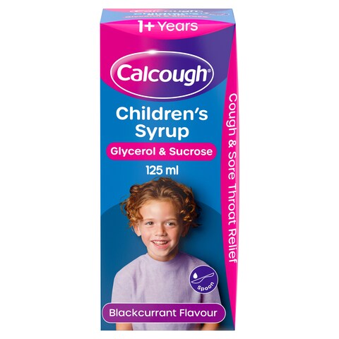 Calcough Children's Syrup Blackcurrant - Cough & Sore Throat Relief 1 ...