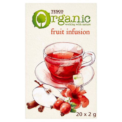Tesco Fruit Infusion Organic Fruit Tea 20 Tea Bags 40 g - Tesco Groceries