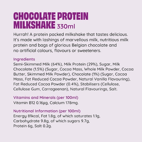 Shaken Udder Chocolate Protein Milkshake 330ml - Tesco Groceries