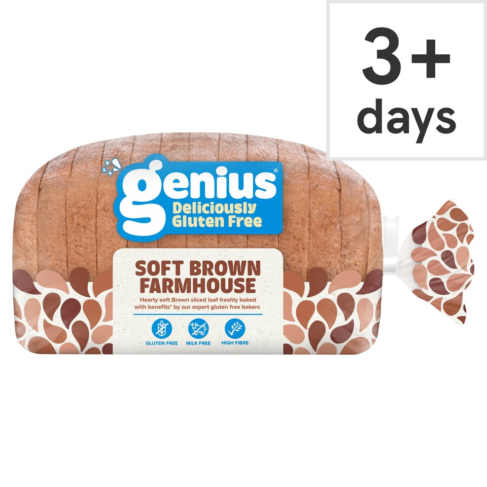 Genius Gluten Free Soft Brown Farmhouse Loaf Bread 430g - Tesco Groceries