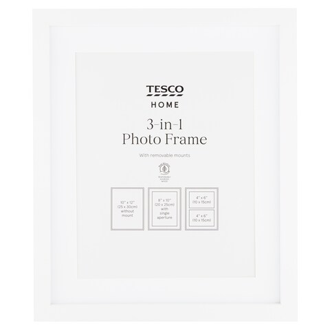 Tesco Home 3-in-1 Photo Frame with Removable Mounts 25 cm x 30 cm ...