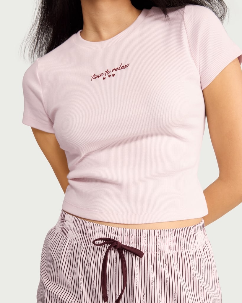F&F 2-Piece Cotton Rich Striped Pyjama Set in Multi Pink - Tesco Groceries