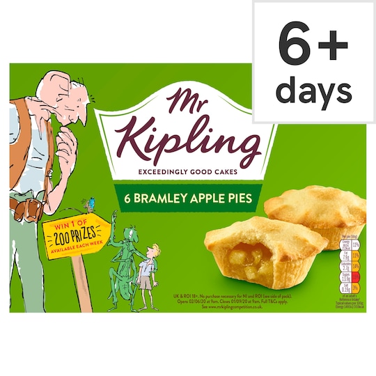 Mr Kipling Bramley Apple Pies 6 Pack - Tesco Groceries