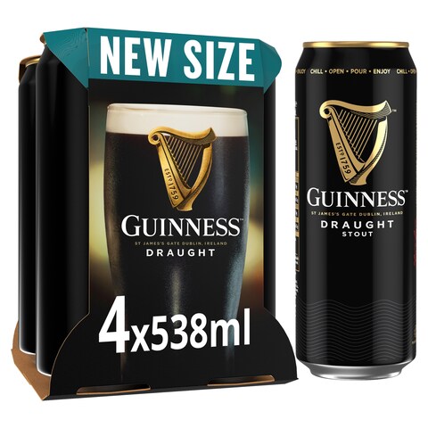 Guinness Draught 4 X 538Ml - Tesco Groceries