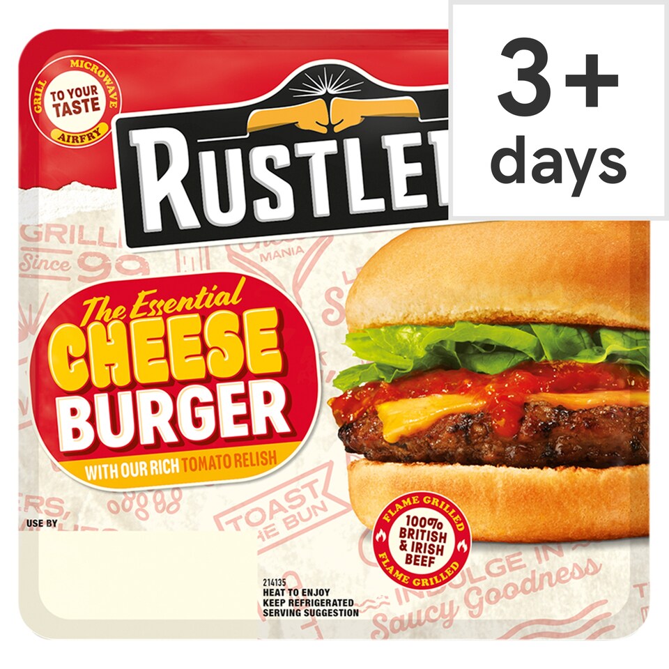 Rustlers The Essential Cheeseburger 166g - Tesco Groceries